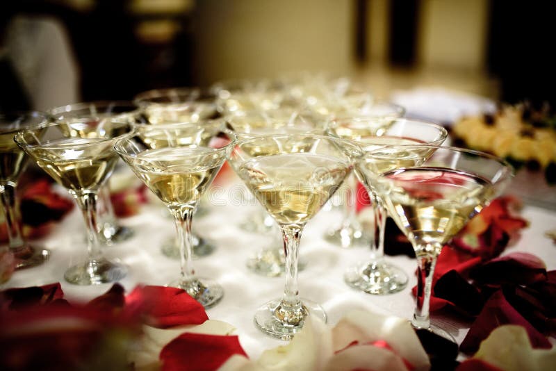 Beautiful Cocktails Standing in Rose Petals Stock Image - Image of ...