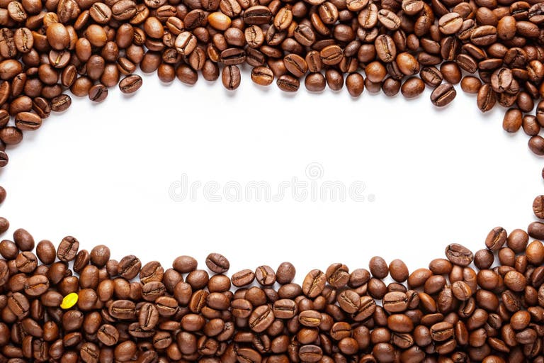 Beautiful Coffee Border Design Isolated on White Background Stock ...