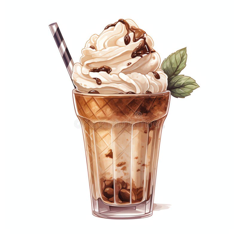 Beautiful Coffee Ice Cream Clipart Illustration Stock Illustration ...