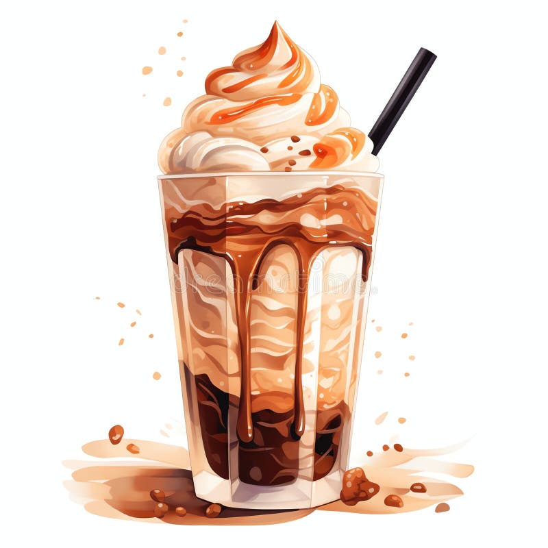 Beautiful Coffee Ice Cream Clipart Illustration Stock Illustration ...