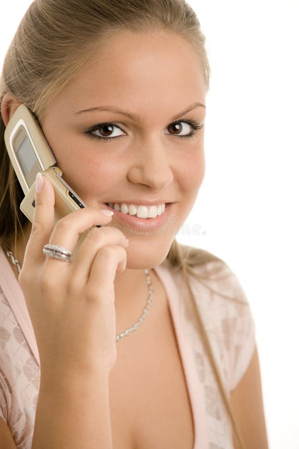 Beautiful Indian Girl Calling on Mobile Phone Stock Photo - Image of ...