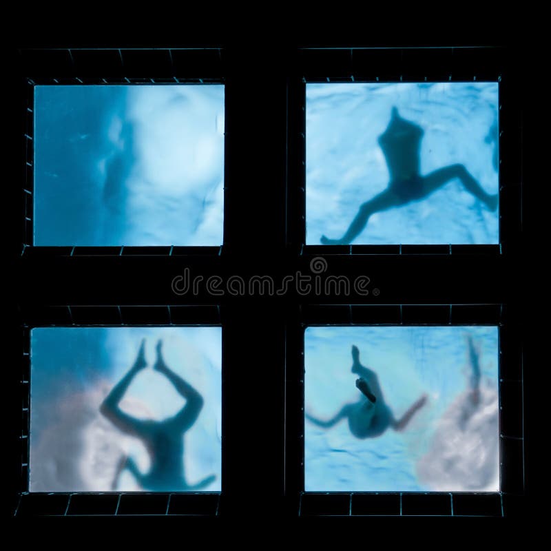 Beautiful Collage of People Swimming in the Pool Stock Photo - Image of ...