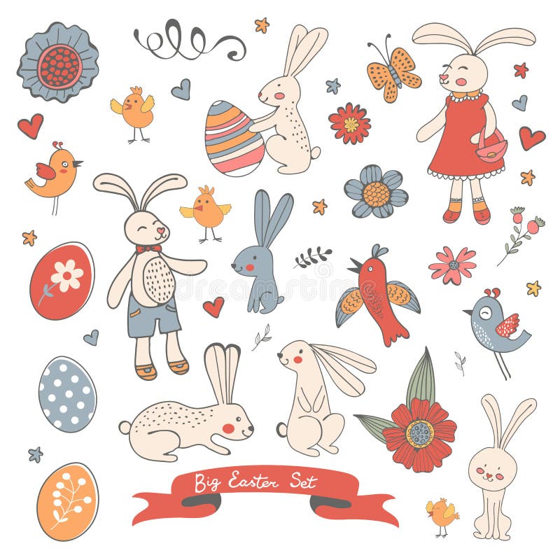 Beautiful Easter Collection Stock Vector - Illustration of drawing ...