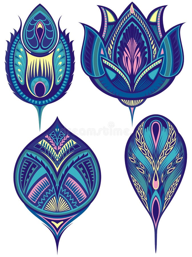 Stylized peacock feather stock vector. Illustration of template - 38095703