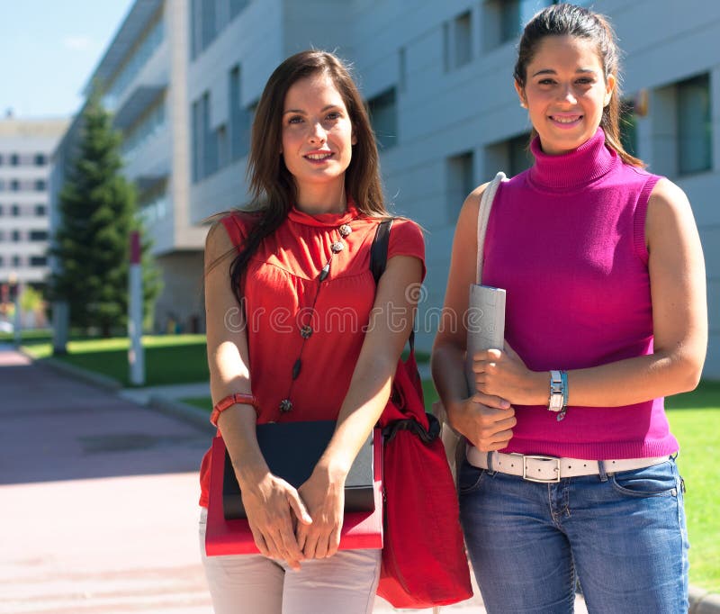 Beautiful College Friends in Campus Stock Image - Image of female ...