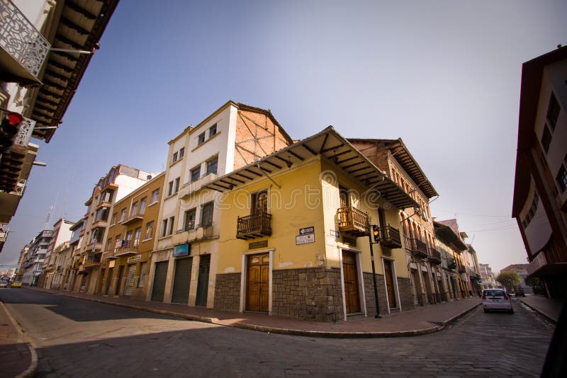 Beautiful Colonial Streets in Downtown Cuenca Editorial Stock Image ...