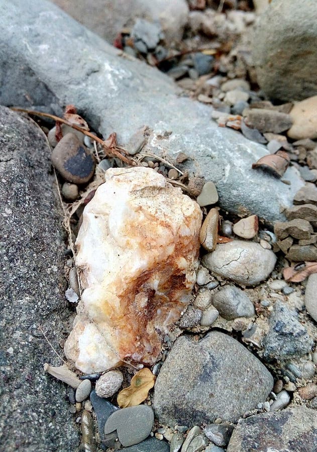 Beautiful Color of Flint with White Brown Mixed Orange Pattern on the ...