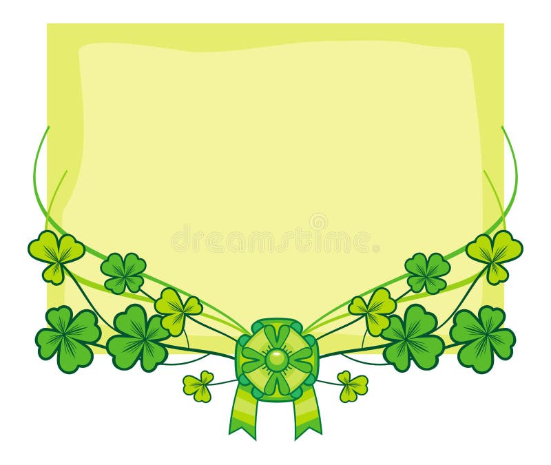 Beautiful Color Frame with Clover Stock Illustration - Illustration of ...