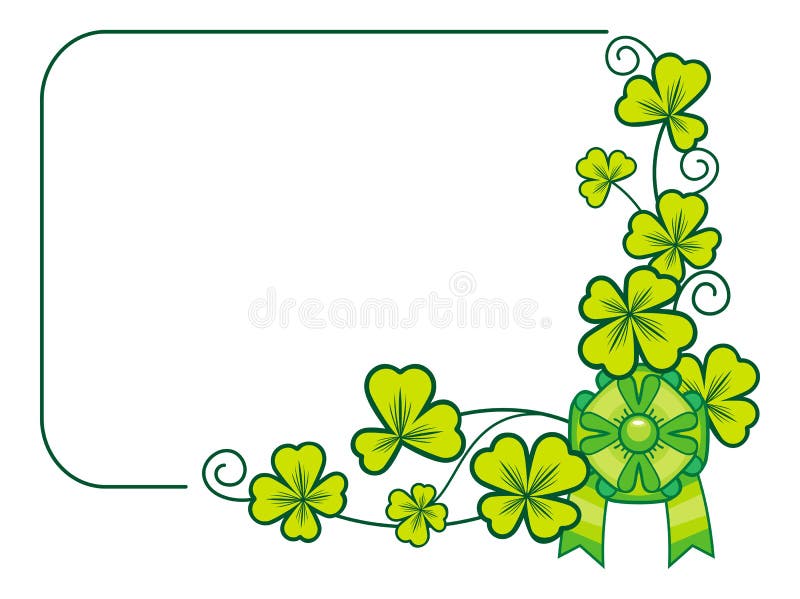Beautiful Color Frame with Clover Stock Illustration - Illustration of ...