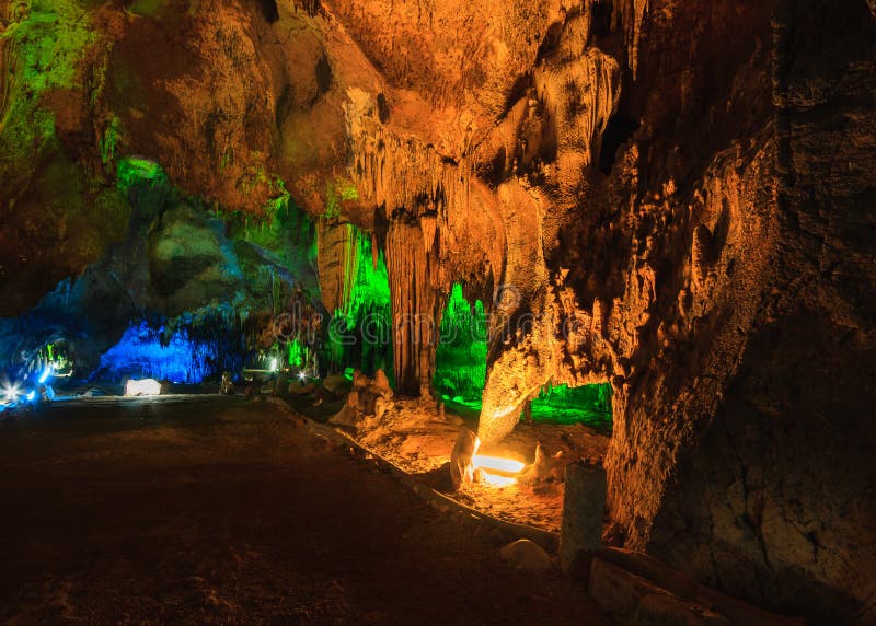 Beautiful Color Light in the Nature Cave Stock Photo - Image of ...