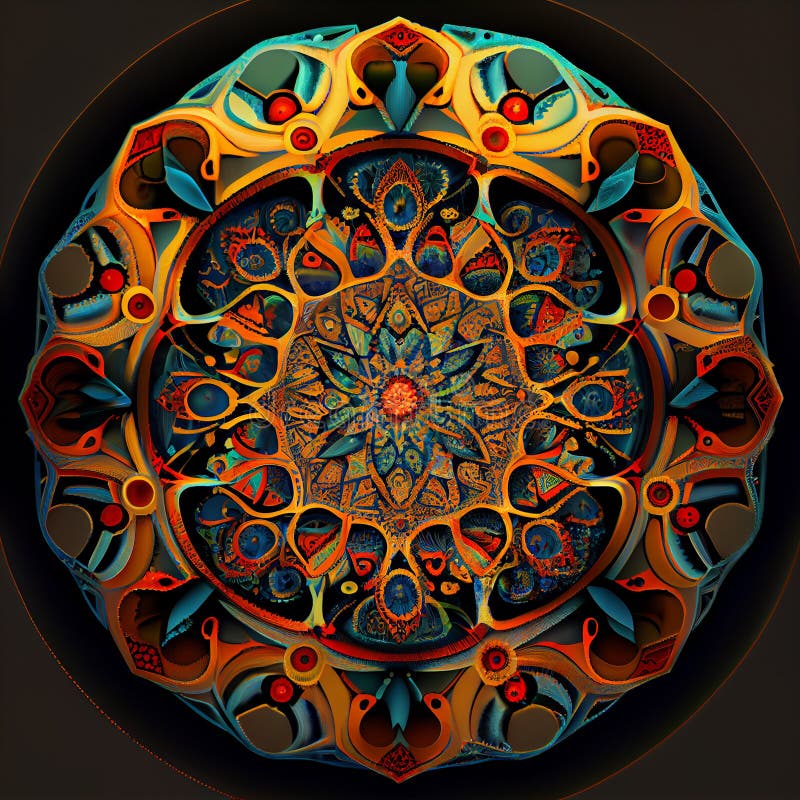 Beautiful colorful mandala stock illustration. Illustration of mandala ...