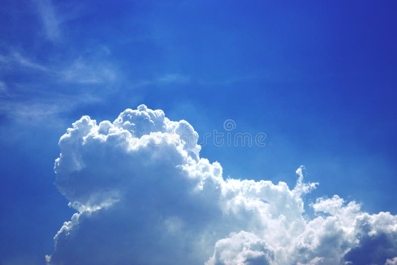 Beautiful Color of Sky, White Cloud, Shadow, Summer, Background Stock ...