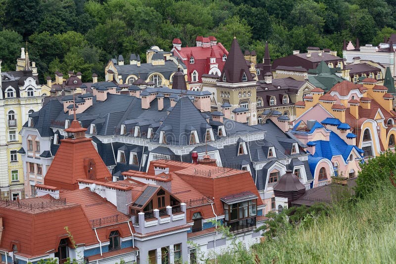 Beautiful Colored Buildings in Kiev Stock Image - Image of rental ...