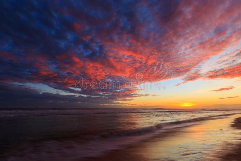 Beautiful Colored Clouds at the Beach at Sunset Stock Photo - Image of ...