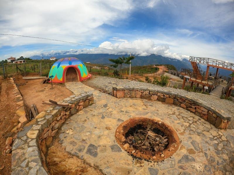 Beautiful Colored Dome with a Campfire Stock Image - Image of ...