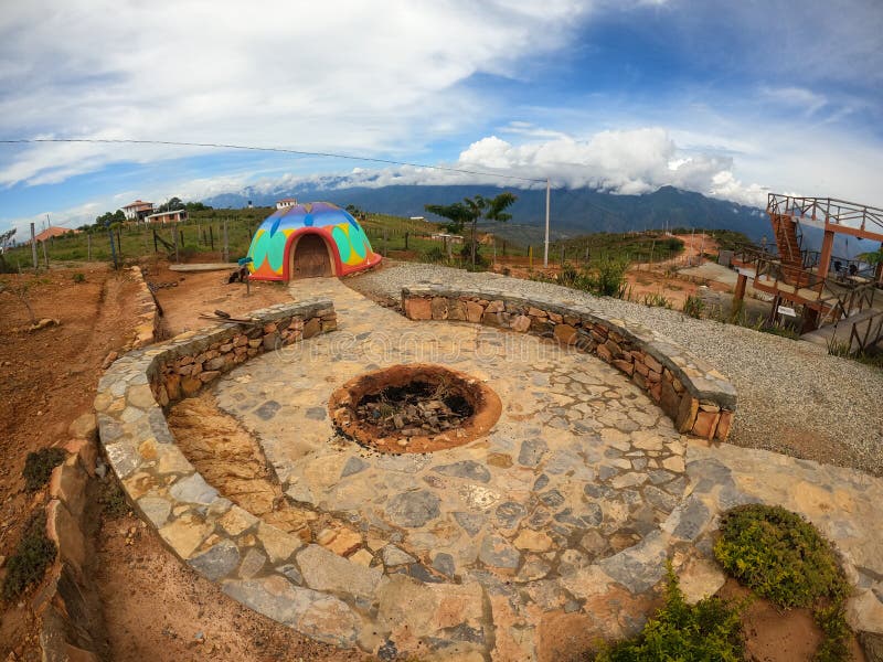 Beautiful Colored Dome with an Unlit Campfire Stock Photo - Image of ...