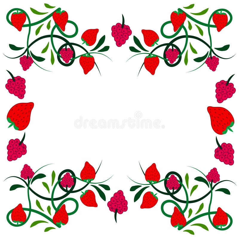 Fresh Strawberries Greeting Card Frame. Stock Vector - Illustration of ...