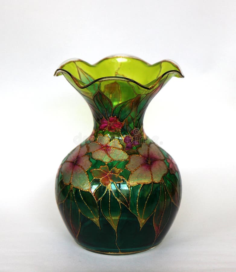 Beautiful Colored Glass Vase for Flowers Stock Photo - Image of ...