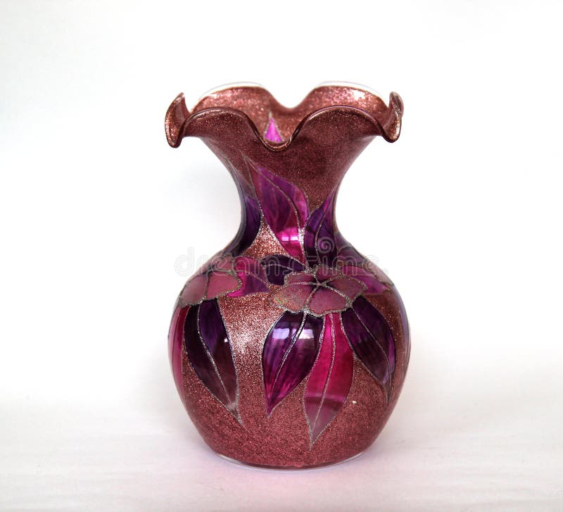 Beautiful Colored Glass Vase for Flowers Stock Image - Image of curved ...