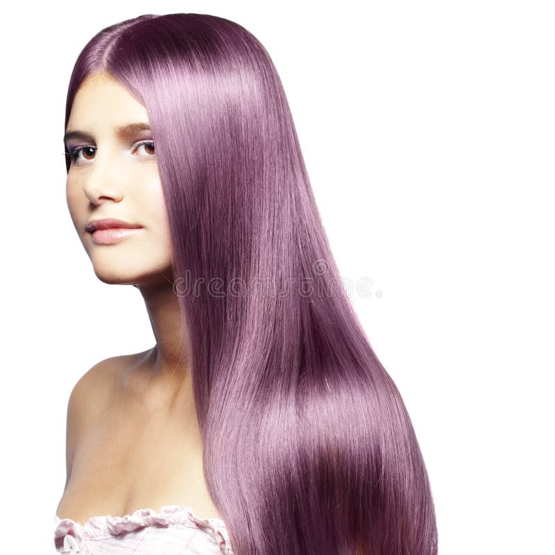 Girl with Colorful Dyed Hair Stock Photo - Image of colour, colourful ...