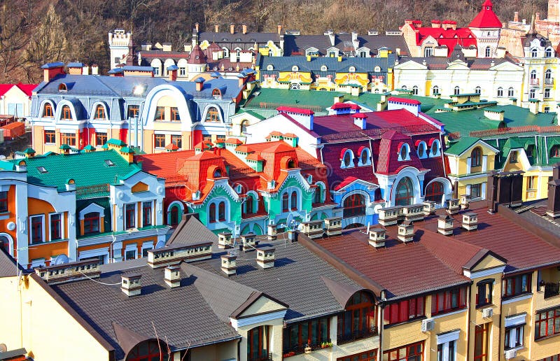 Beautiful Colored Little Buildings of Podol Editorial Stock Photo ...
