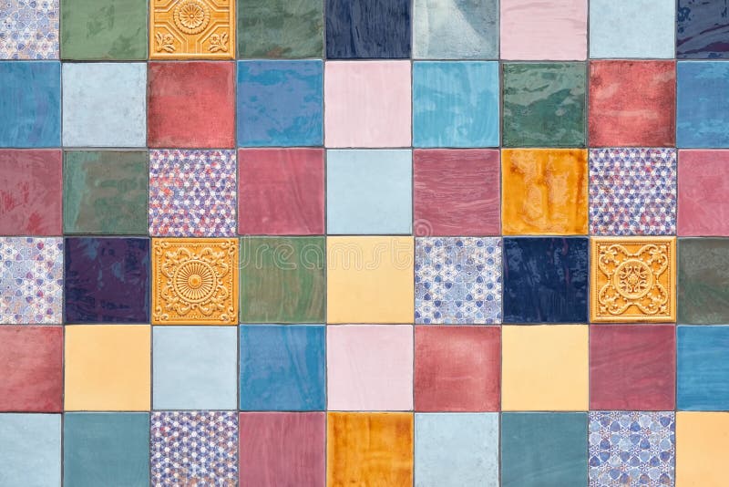 Beautiful Colored Mosaic Tiles in Oriental Style Stock Photo - Image of ...