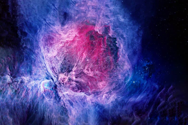 Colored nebula with stars stock illustration. Illustration of abstract ...