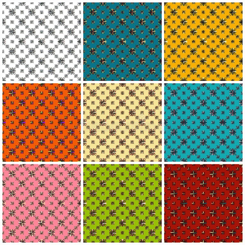 Beautiful Colored Seamless Pattern Collection of Illustration Stock ...