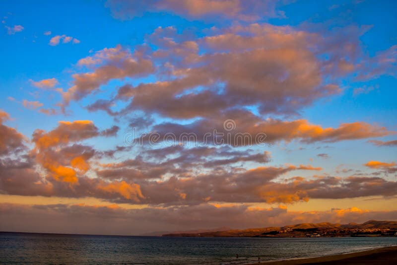 Beautiful Colored Sunset stock image. Image of light - 182533411