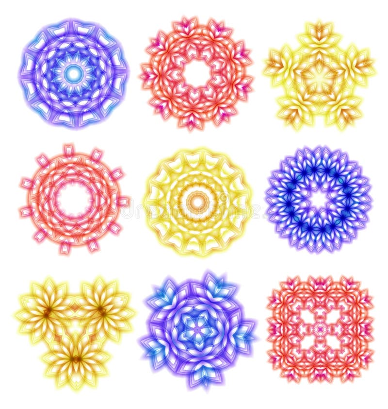 Beautiful Colorful Abstract Flower Elements Stock Vector - Illustration ...