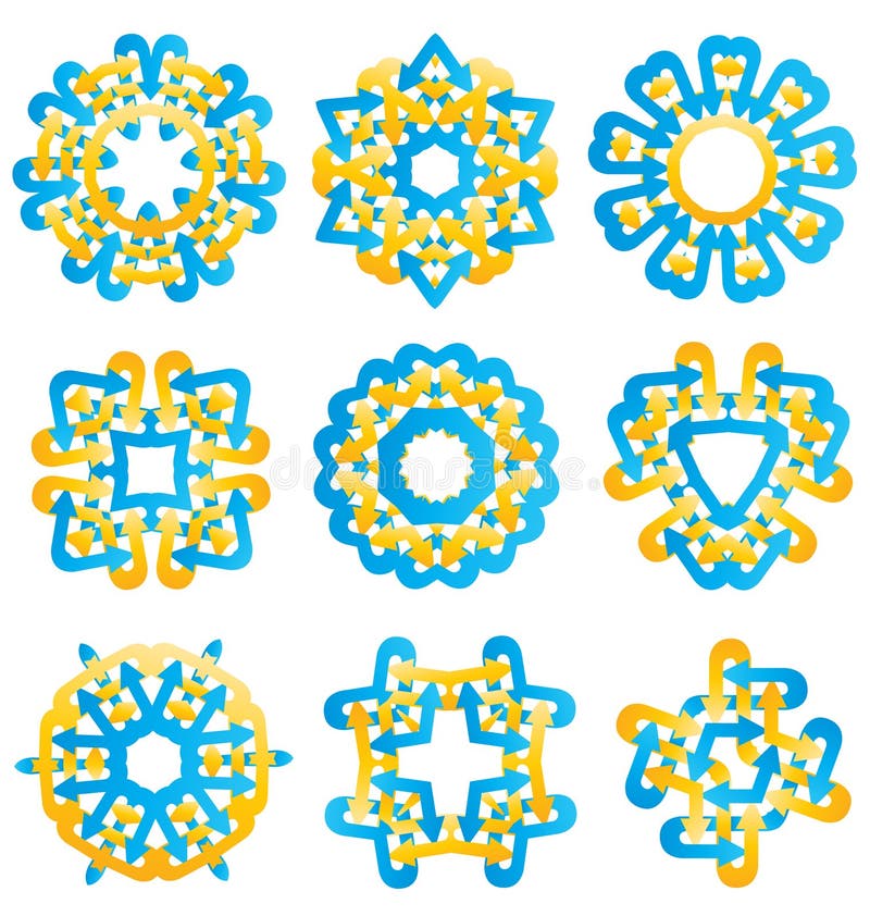 Beautiful Colorful Abstract Flower Elements Stock Vector - Illustration ...