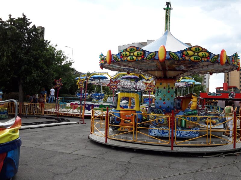 Beautiful and Colorful Amusement Park Editorial Image - Image of ...
