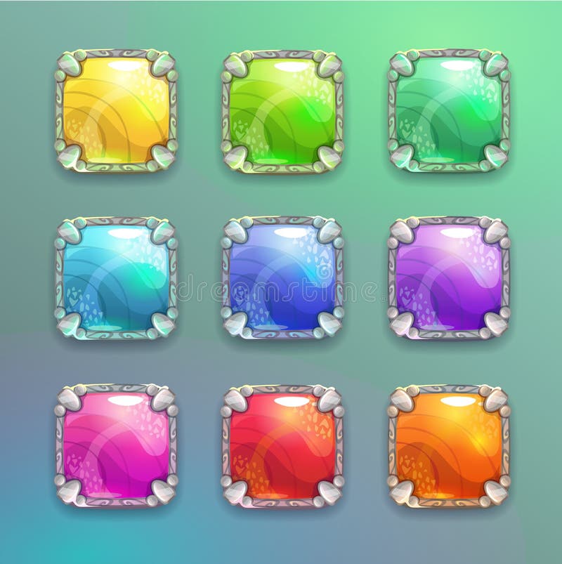 Square Buttons 3D stock vector. Illustration of black - 19655623