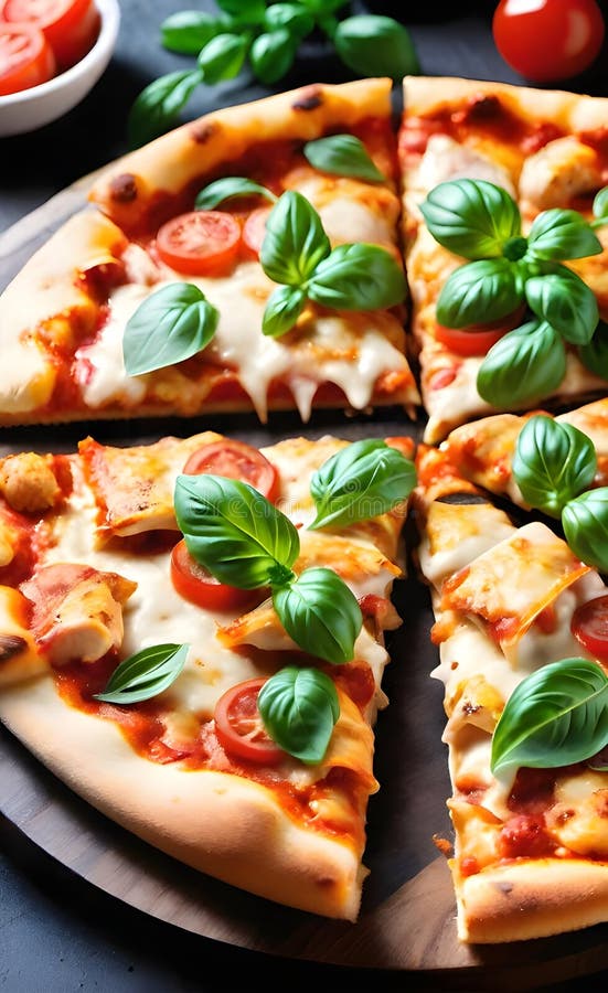 Amazing, Colorful Chicken Chees Pizza Ai Generated Stock Illustration ...