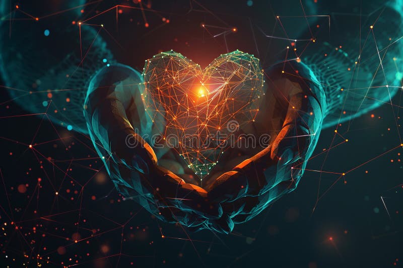 Beautiful Colorful Decorative Heart in Human Hands Stock Photo - Image ...
