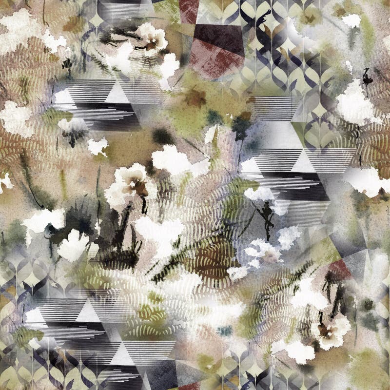 Abstract Colorful Block Print Pattern Stock Illustration - Illustration ...