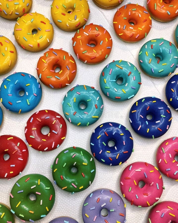 Beautiful and Colorful Donuts with Colorful Sprinkles Stock Photo ...