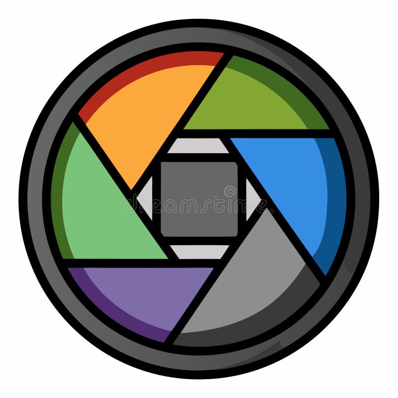 Colorful Dslr Camera Shutter Logo Stock Illustration - Illustration of ...