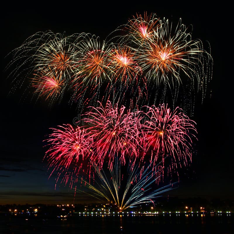 Beautiful red firework stock image. Image of firework - 92720097