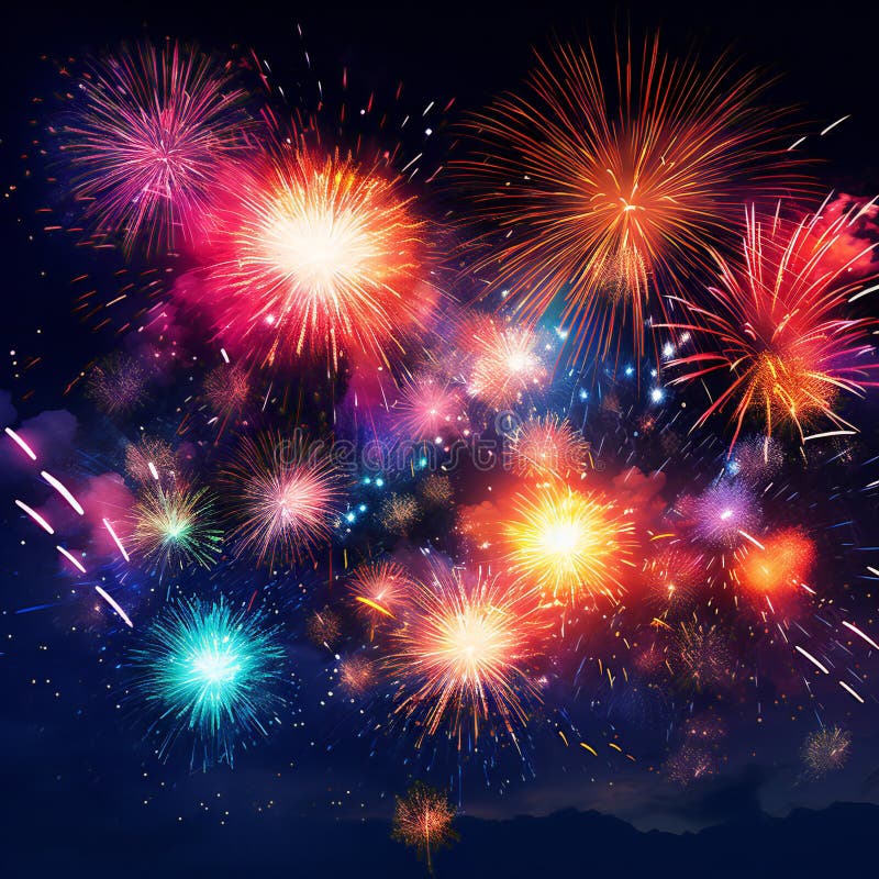 Beautiful Colorful Firework Texture Background. Generative Ai Stock ...