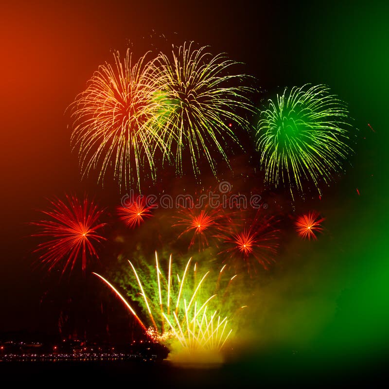 Beautiful Colorful Firework Stock Photo - Image of holiday, glowing ...