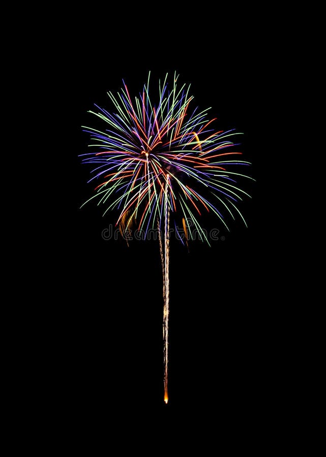 Beautiful Colorful Fireworks Exploding in the Night Sky, Isolated on ...