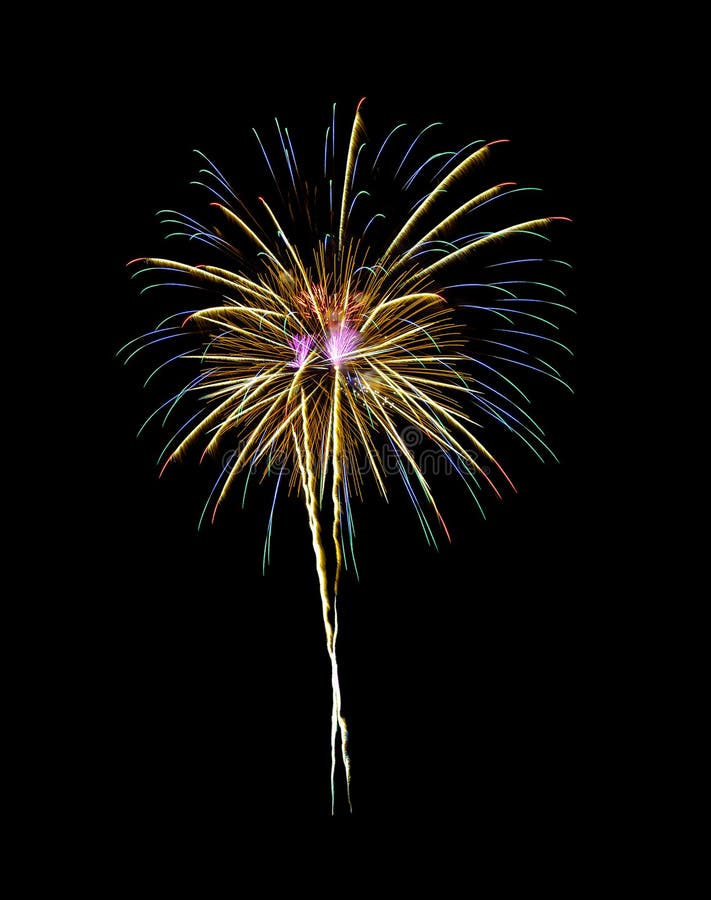 Beautiful Colorful Fireworks Exploding in the Night Sky, Isolated on ...