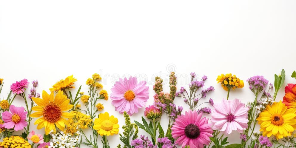 A Beautiful Colorful Flower Border Design that Features Ample Copy ...