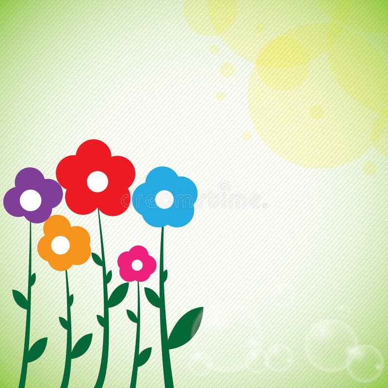 Beautiful Colorful Flowers Spring Background Stock Illustrations ...