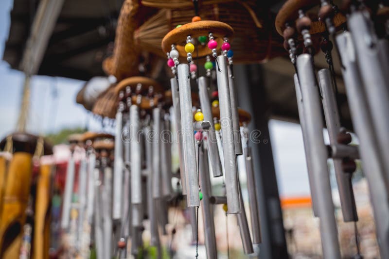 The Beautiful Colorful Handmade Metal Wind Pipes Stock Image - Image of ...