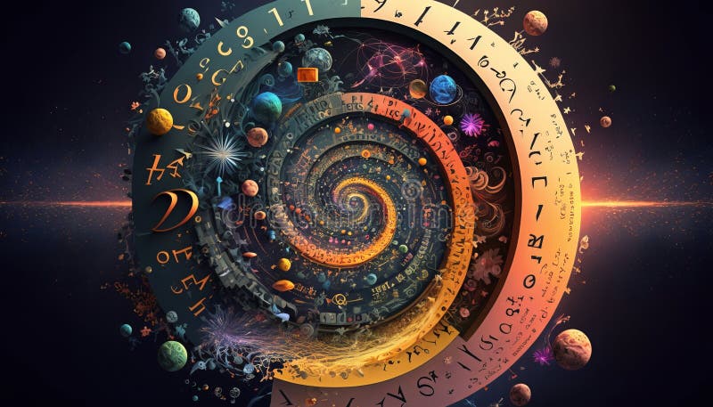 3D Mathematical Representation of the Universe. AI Generative. Stock ...