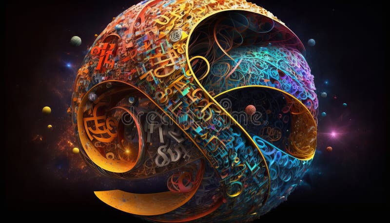 3D Mathematical Representation of the Universe. AI Generative. Stock ...