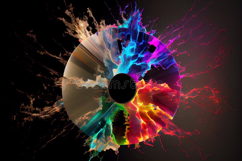 Beautiful Colorful Lightning Explosion DVD 3d Rendering. Generative Ai ...