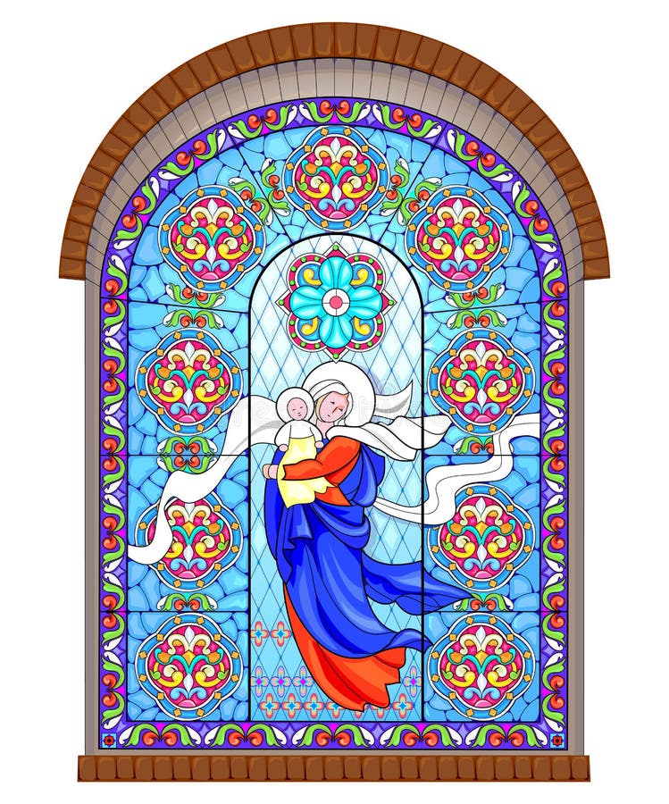 Gothic Window Coloring Page Stock Illustrations 102 Gothic Window